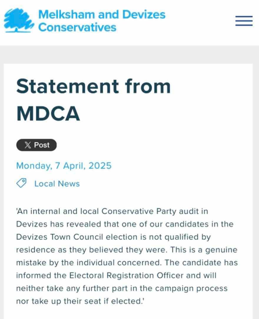 Devizes South Conservative Candidate Accused of Election Fraud – devizine.com